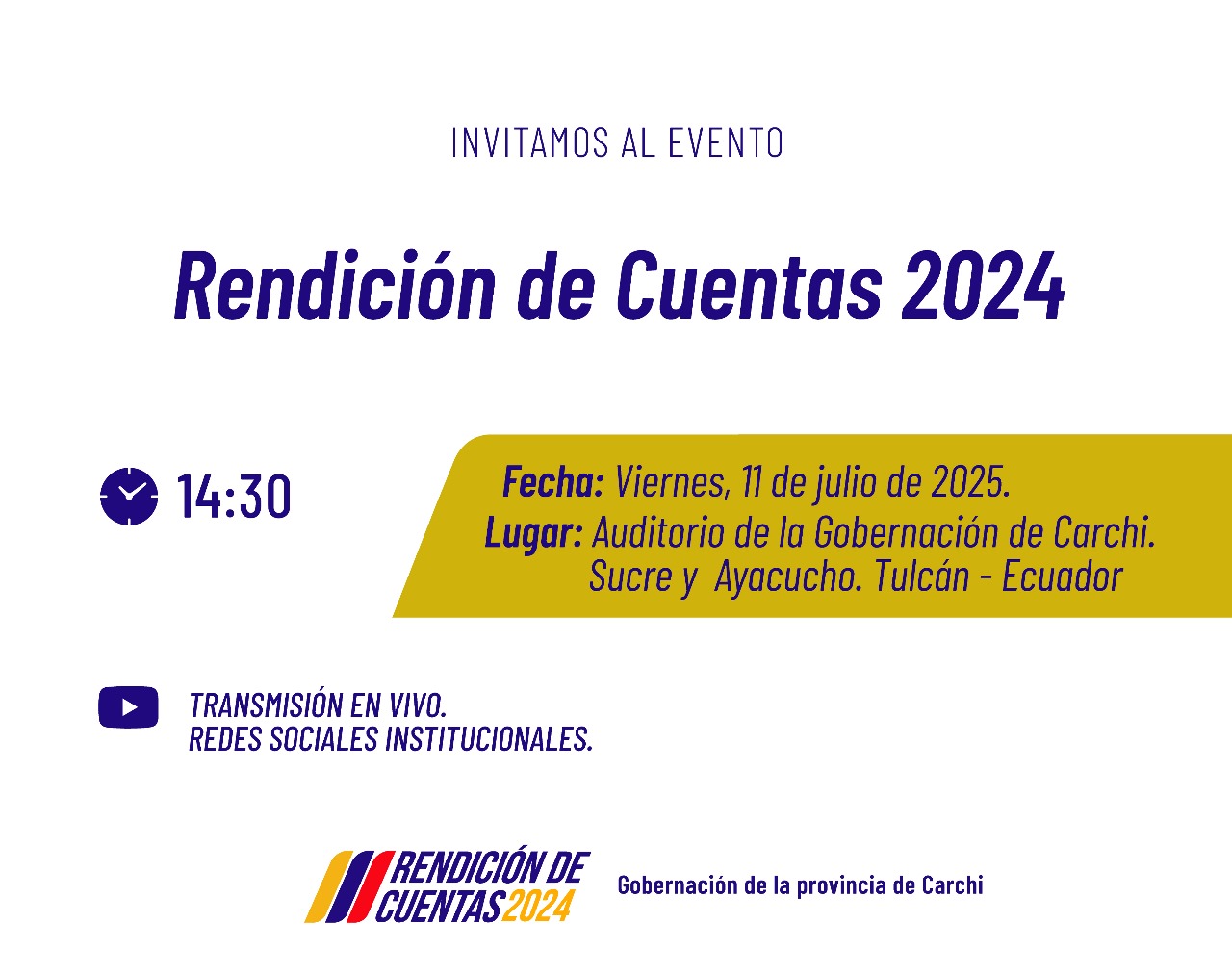 Rendición de Cuentas 2024 - GOBERNACIÓN CARCHI